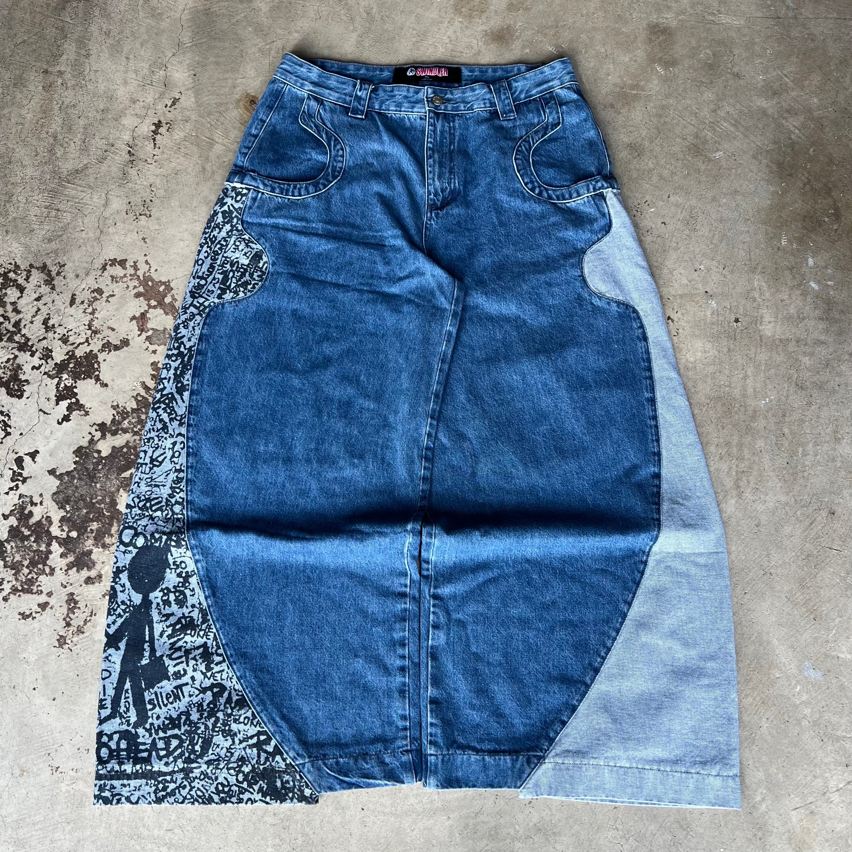 Embroidered Radiohead Denim [Ultra Wide] – Swindler Jeans